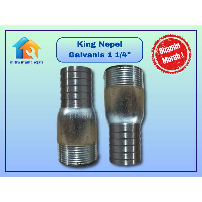 Jual King Nepel 1 1/4 Inch Nepel Selang Galvanis Drat King Nipple ...