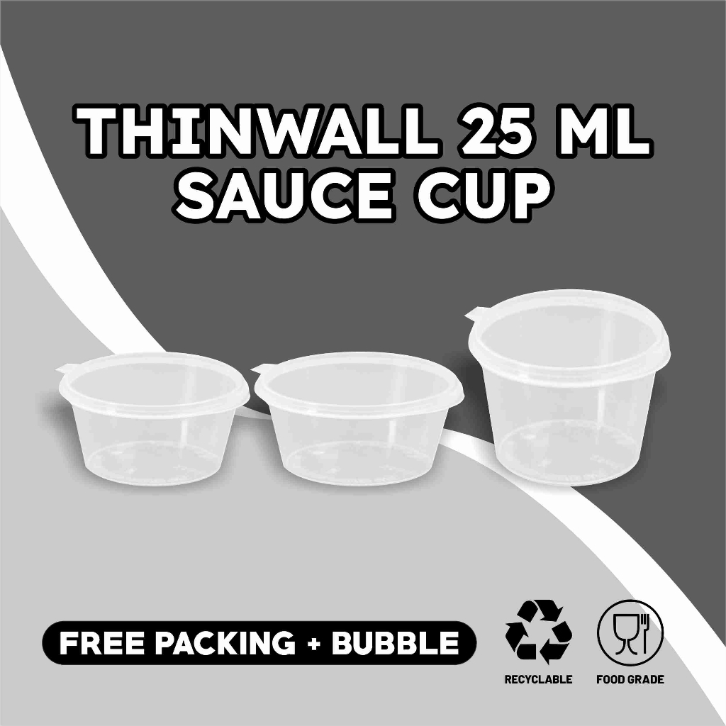 Jual Thinwall Cup Saus 25ml 35ml 60ml Bulat Bahan Tebal | Shopee Indonesia