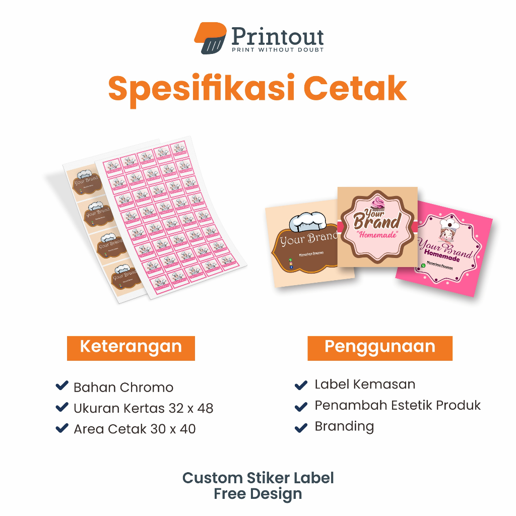 Jual PRINTOUT Cetak Stiker Kotak Label Makanan Sticker Kotak Kemasan ...