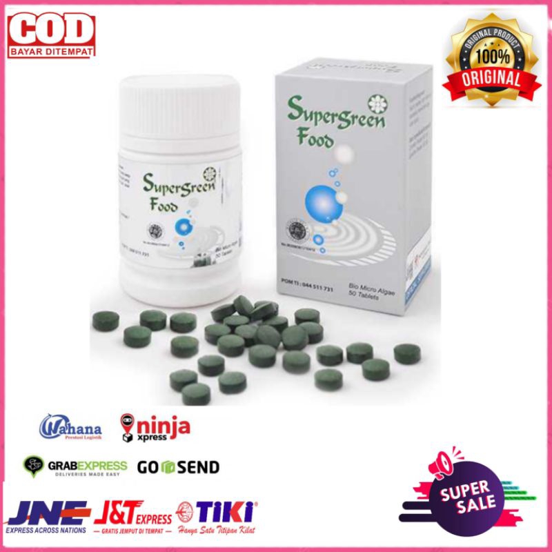 Jual Promo 3 Botol Super Green Food SGF 50 Tablet 150 Tablet Suplemen Padat Gizi Membantu ...