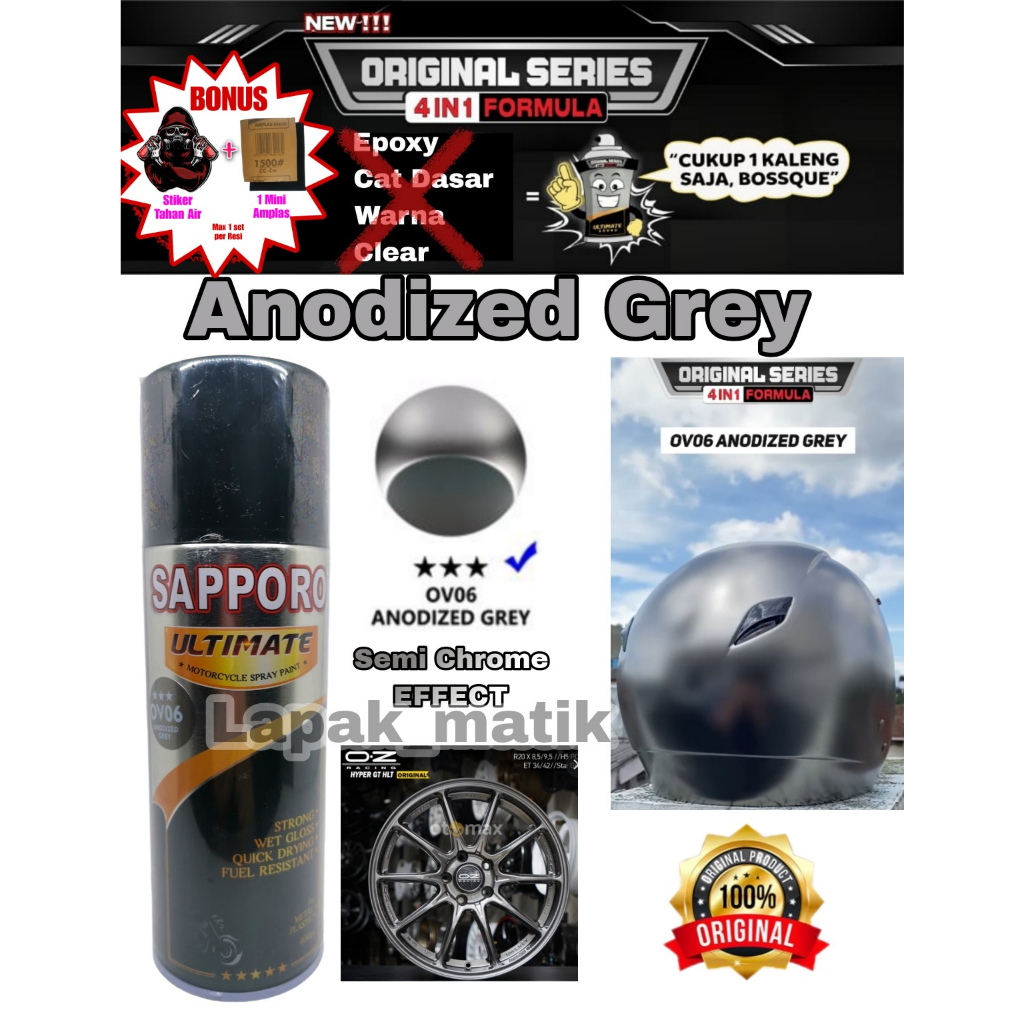 Jual Pilok Sapporo Ultimate ANODIZED GREY OV06 OVO6 0V06 ALUMUNIUM GREY ...