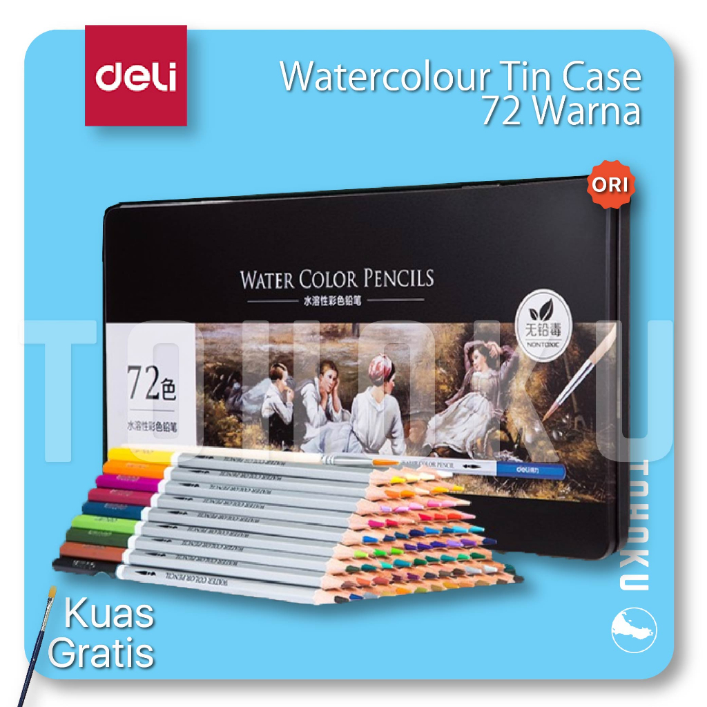 Jual (Pack Aman) Kotak Kaleng 72 Pensil Warna High Grade Oil Color ...