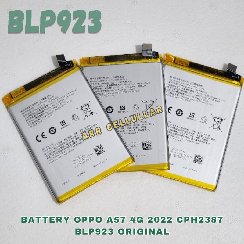 Jual Battery Batre Baterai BLP923 For OPPO A57 4G 2022 CPH2387 Original ...