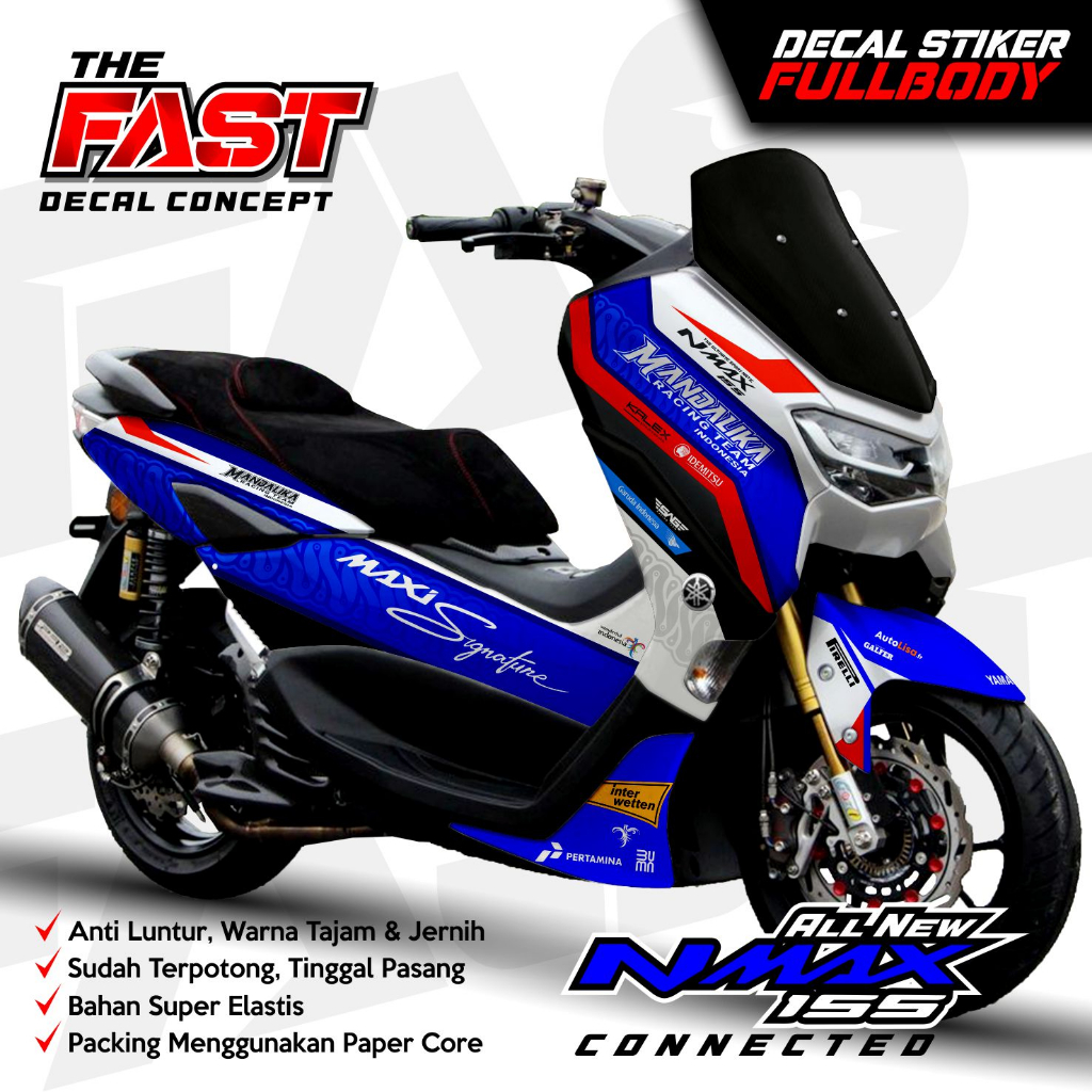 Jual TERBARU Decal Sticker Yamaha Nmax 155 New Fullbody Mandalika Decal ...