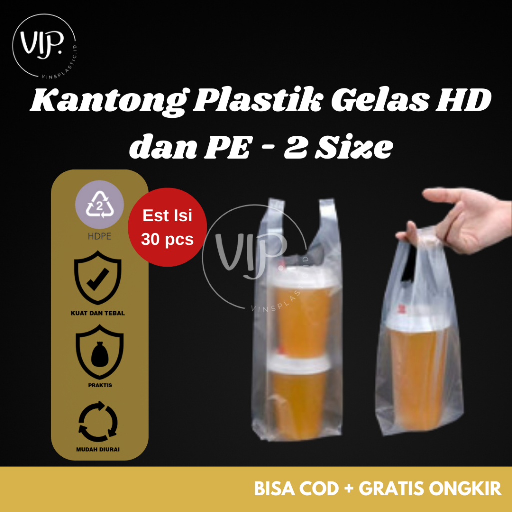 Jual Kantong Kresek 1 gelas | Kresek Gelas | Plastik Gelas | Kantong ...