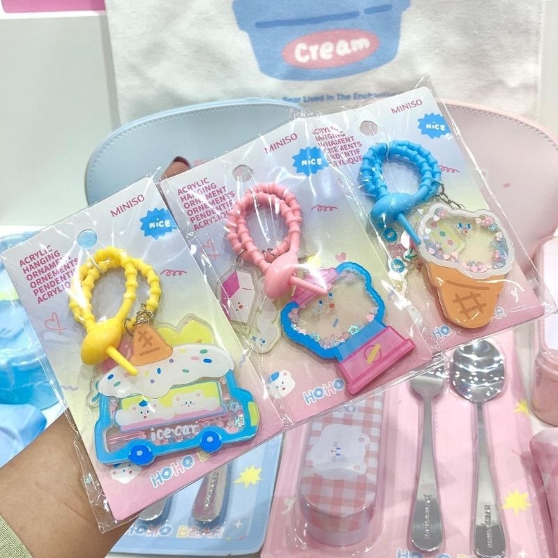 Jual MINISO OFFICIAL Hoho Bear summer sparkling ice series acrylic ...