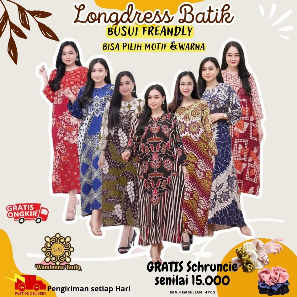 Jual Daster Batik Lengan Panjang Baju Daster Lengan Panjang Longdress ...