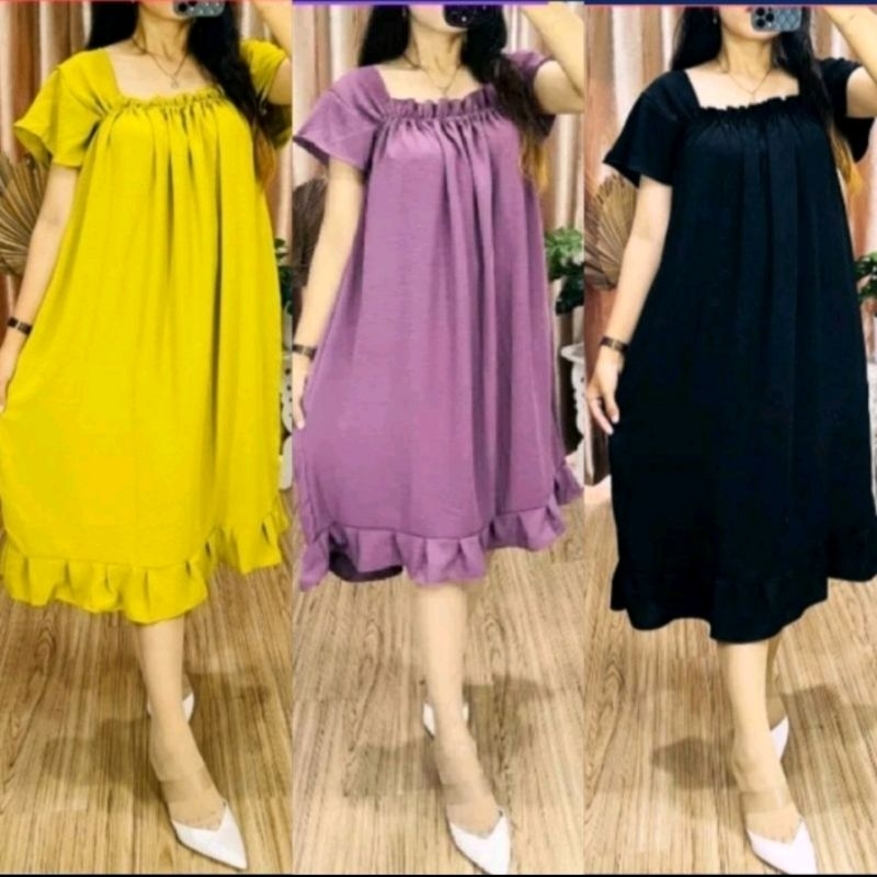 Jual PROMO!! HOMEDRESS DASTER FUJI CRINGKLE AIRFLOW | DRESS LAURA ...
