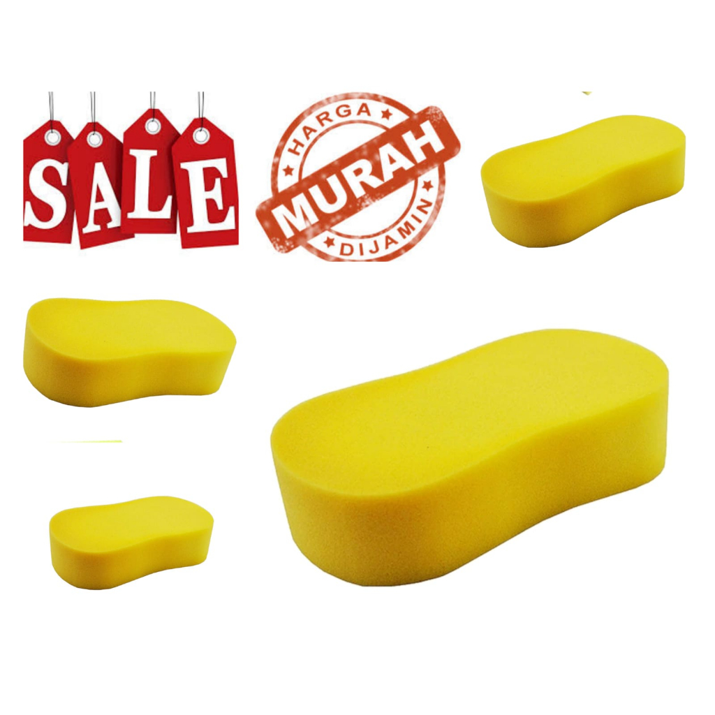 Jual TERMURAH spon cuci mobil motor piring kuning model 8 spon tebal ...
