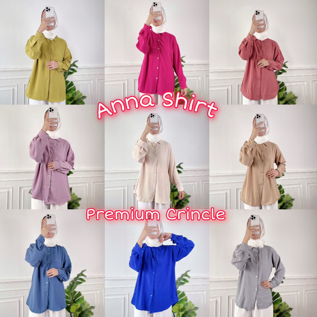 Jual AFI - EC - ⭐️ PREMIUM AIRFLOW CRINCLE ⭐️ Anna Shirt CRINCLE | Shopee Indonesia