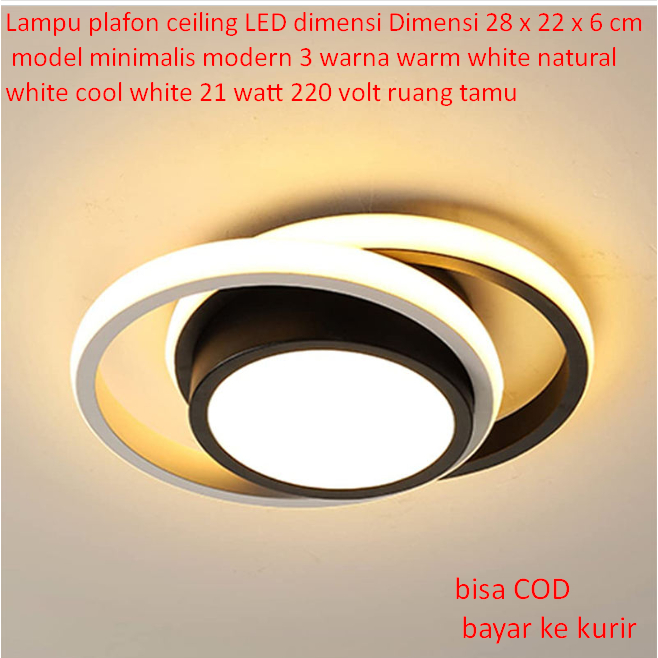 Jual Lampu plafon ceiling LED dimensi Dimensi 28 x 22 x 6 cm model ...