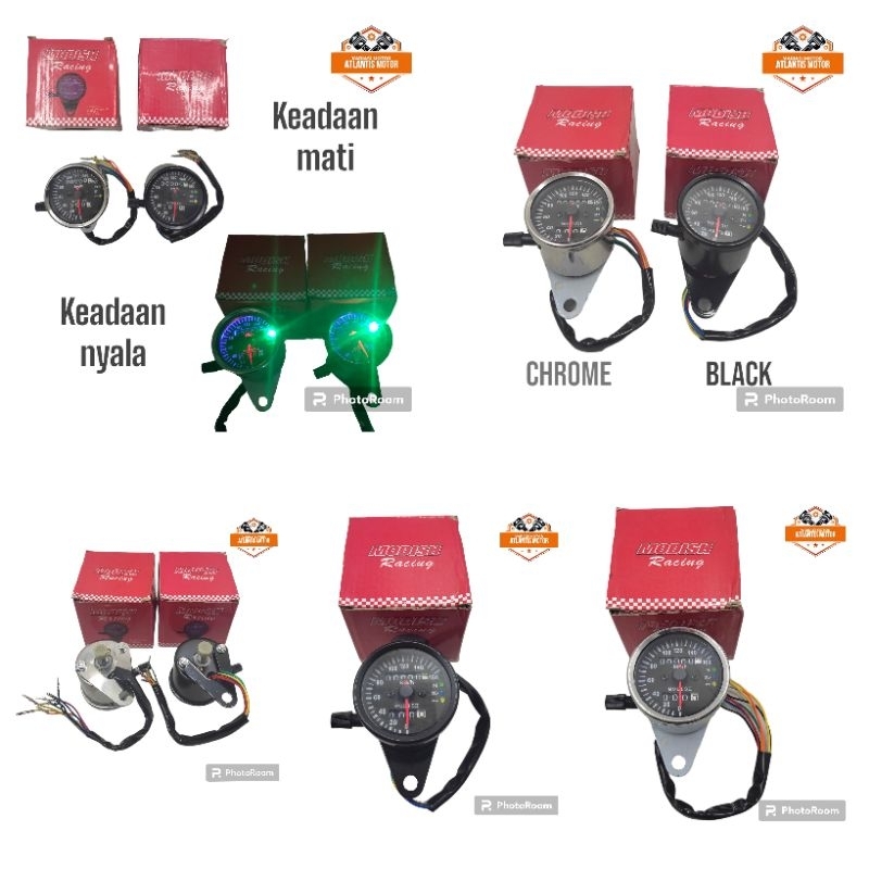 Jual Speedometer kilometer bulat LED plus indikator Sein motor modish ...