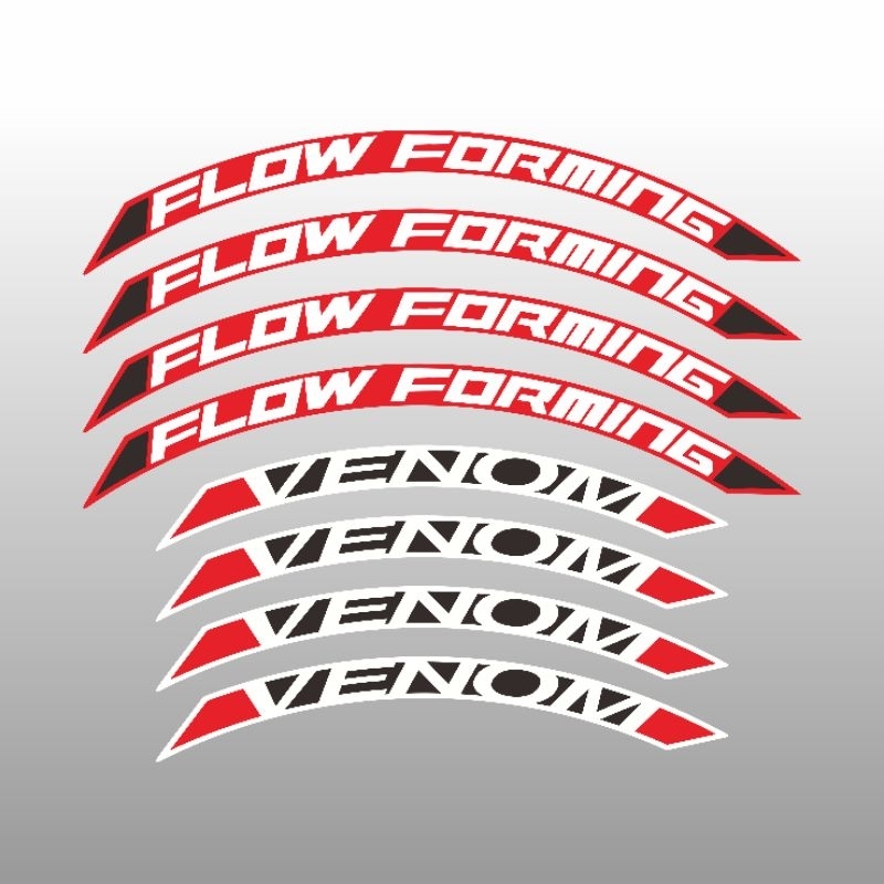 Jual stiker sticker velg lenso venom 5, viper flow forming, venom flow ...