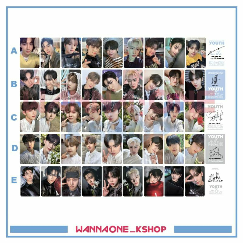 Jual photocard ZB1 Youth in the Shade Album zerobaseone | Shopee Indonesia