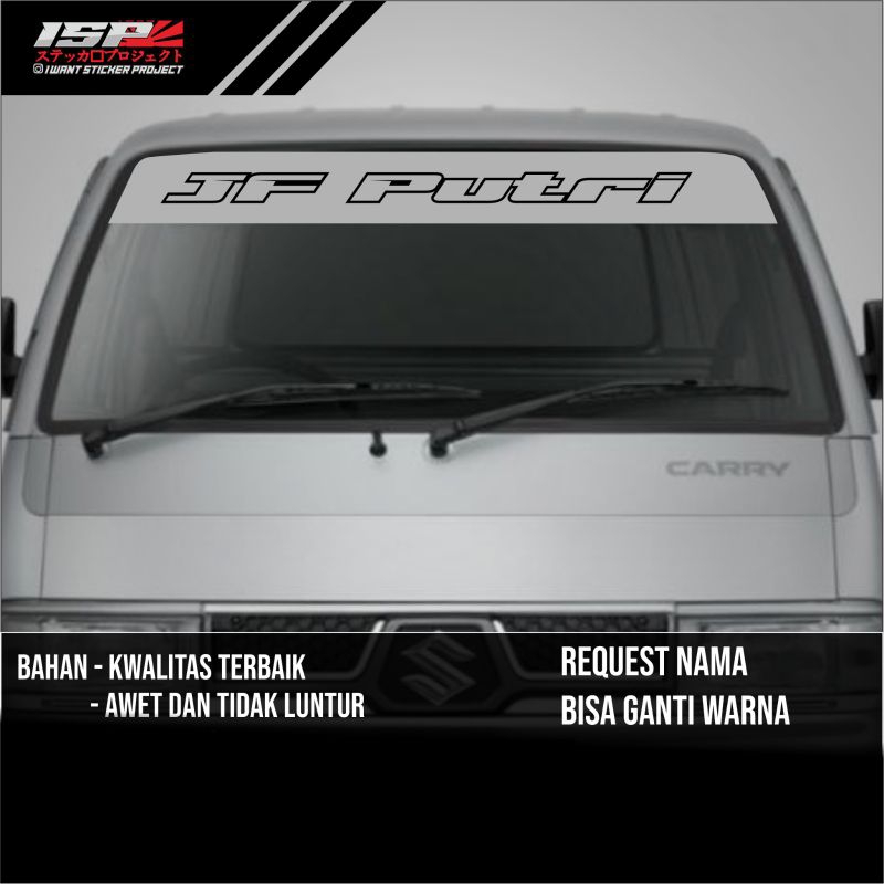 Jual Stiker kaca depan reques / custom ganti contoh tulisan semua mobil ...