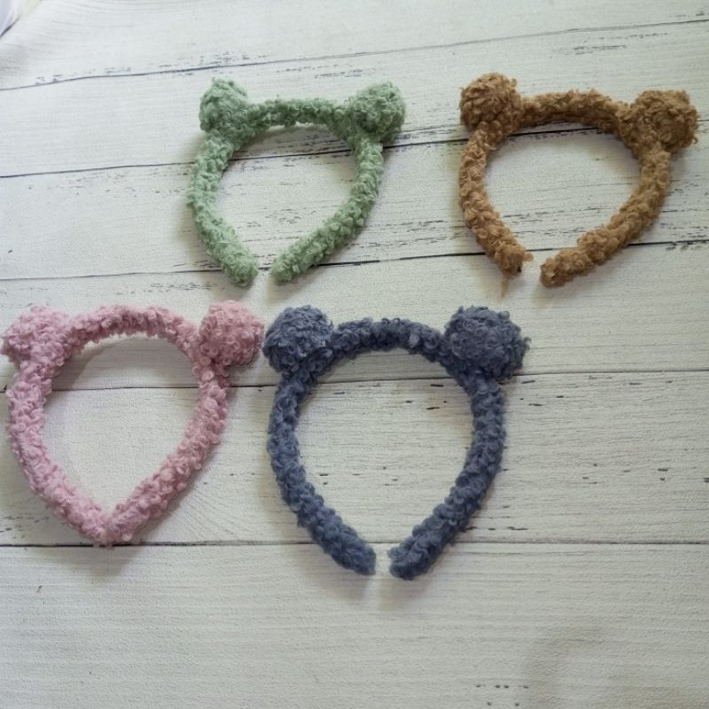 Jual BANDO TELINGA BERUANG PANDA BULU KOREA KEKINIAN | Shopee Indonesia