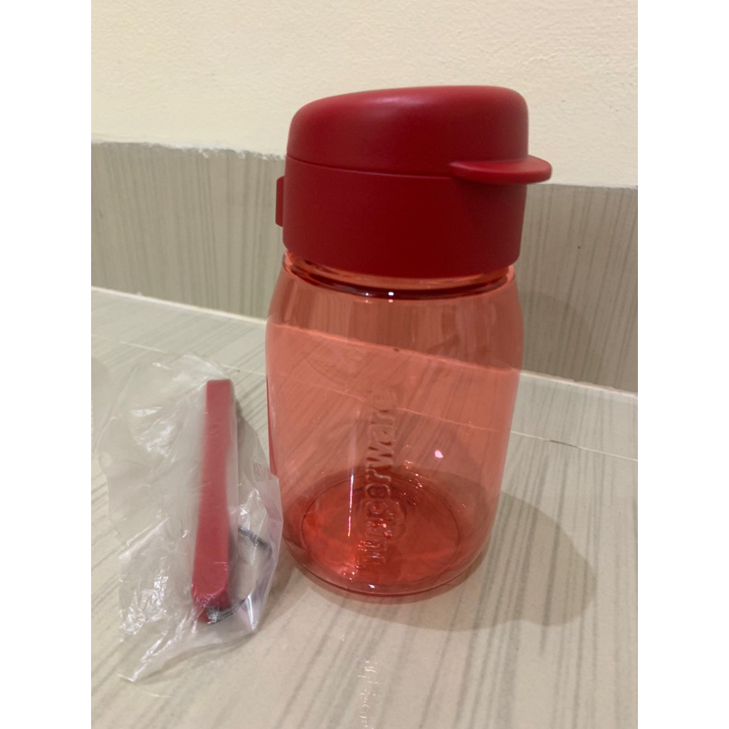 Jual Cute2go Tupperware 350ml / Botol Minum Tupperware Merah | Shopee ...