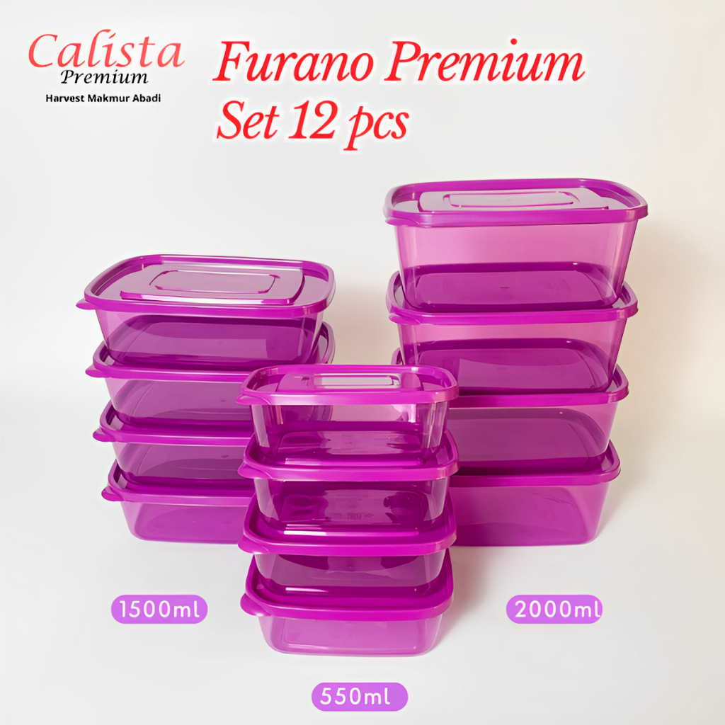 Jual CALISTA FOOD CONTAINER 12 PCS FURANO PREMIUM FULL COLOUR WADAH ...