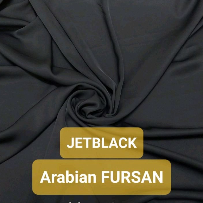 Jual Bahan kain FURSAN JETBLACK, formal black, kain abaya arab lebar ...