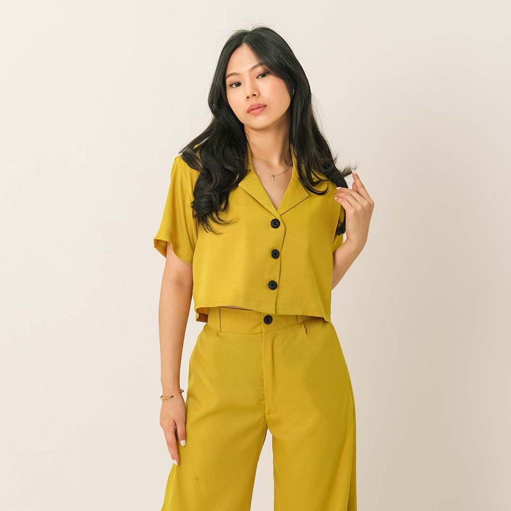 Jual Michael's Collection - One Set Crop Top and Long Pants Eugene ...