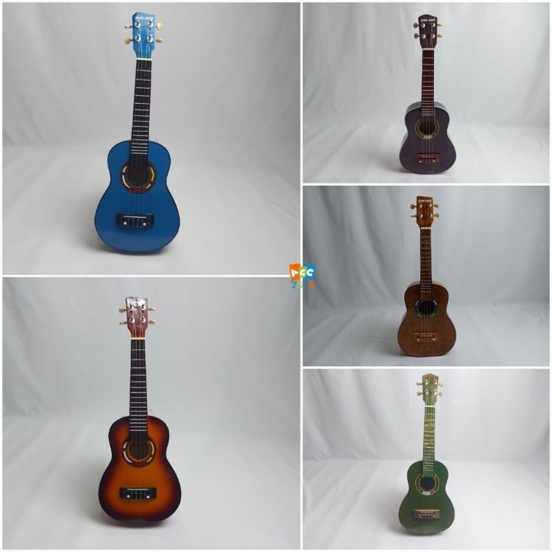 Jual Mainan Musikal Gitar Kayu Ukulele Dengan 4 Senar Musical Guitar ...