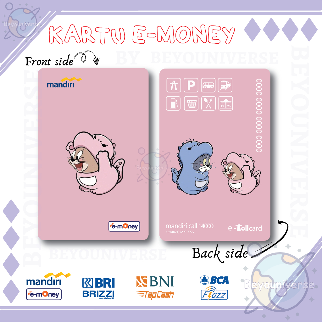 Jual Emoney Tom&Jerry Design Couple Cute Flazz gen 2 Mandiri BNI BRI ...