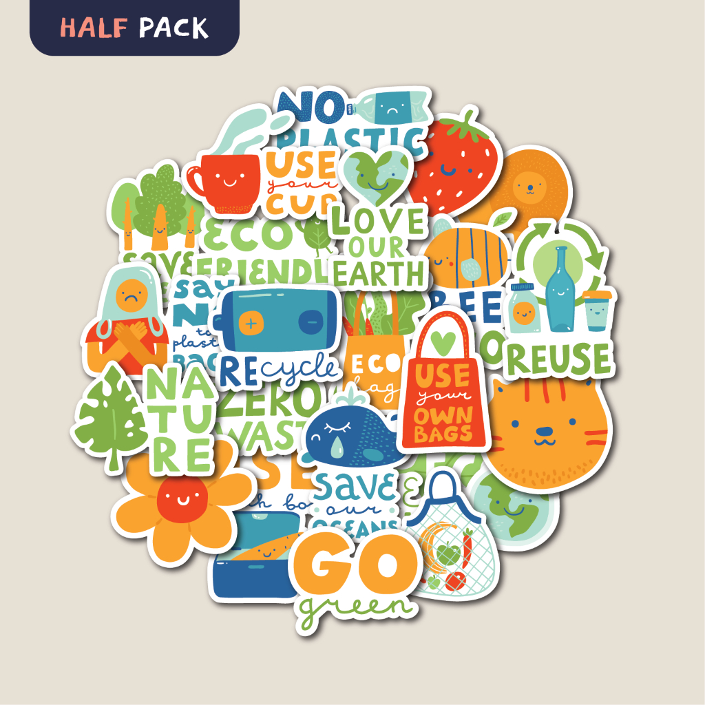 Jual STICKER PACK ZERO WASTE | STICKER TUMBLER | STIKER LAPTOP KOPER ...