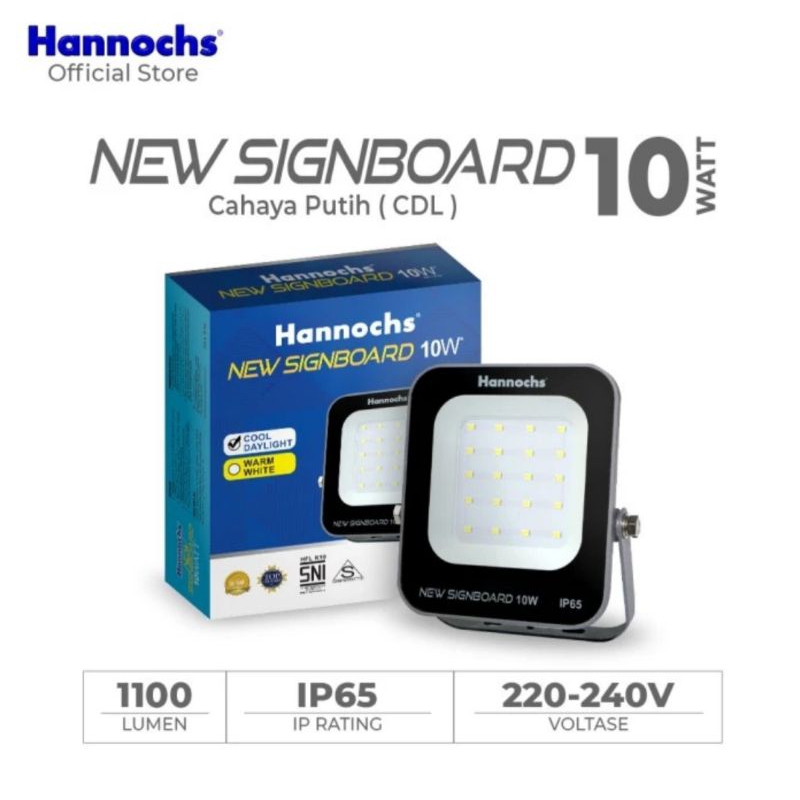 Jual Hannochs LED Flood Light NEW Signboard 10W 10 Watt Lampu Sorot ...