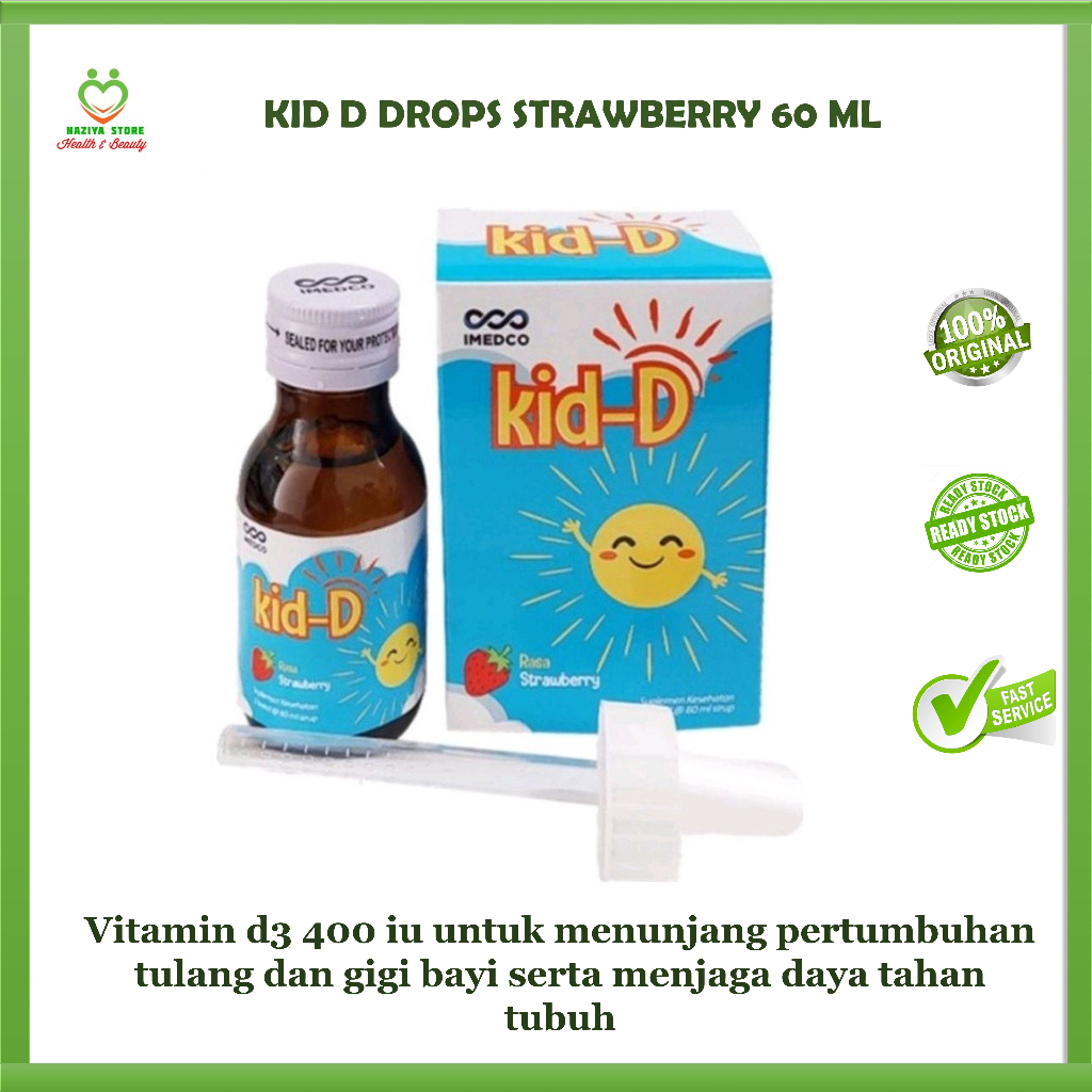 Jual KID D DROPS 400iu D3 400 iu infant baby anak kids drop syrup 60ml ...