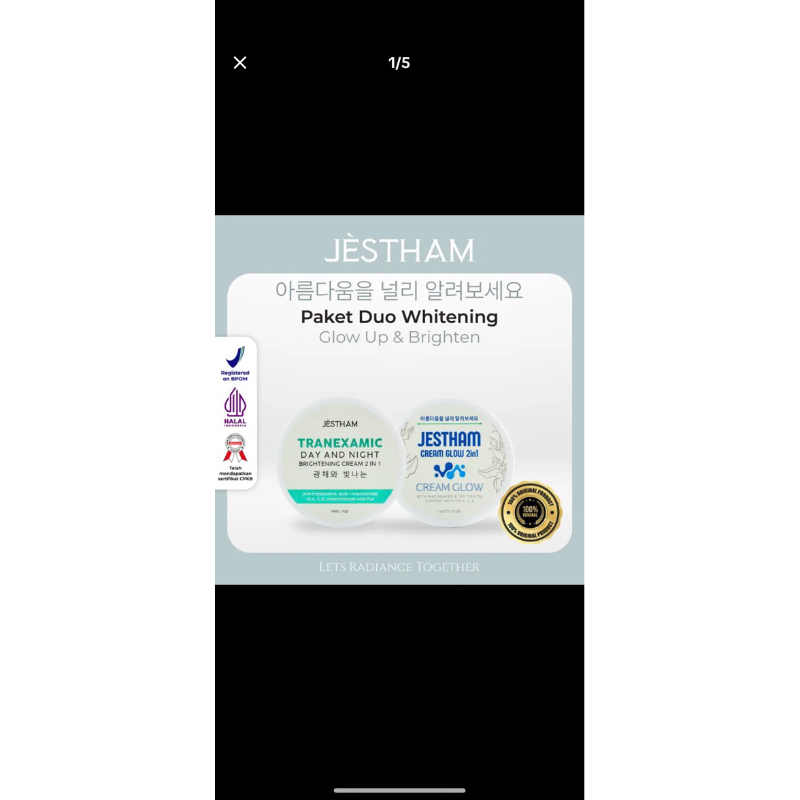 Jual NEWW!!! Paket Duo Whitening Jestham Skincare jestham | Shopee ... Jual NEWW!!! Paket Duo Whitening Jestham Skincare jestham | Shopee ...