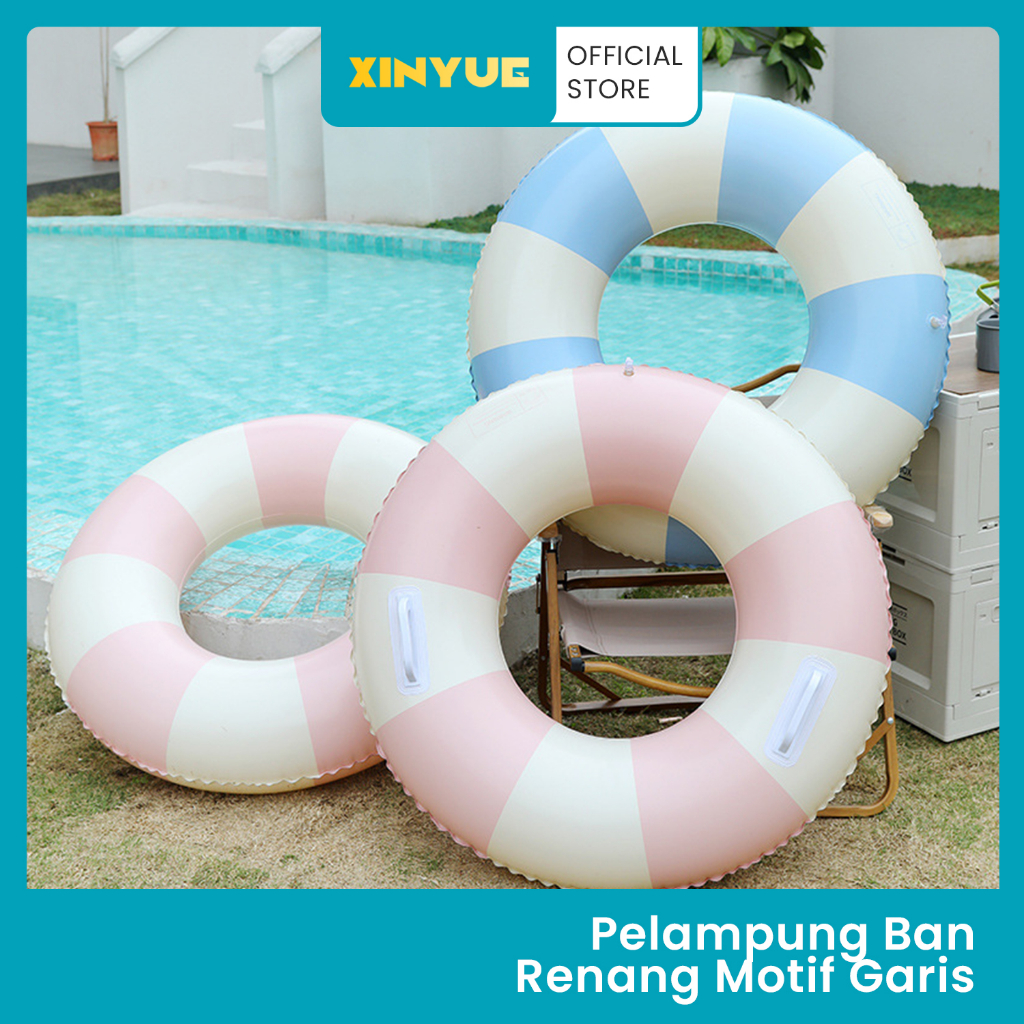 Jual XinYue - Pelampung ban renang motif garis garis anak dan dewasa ...