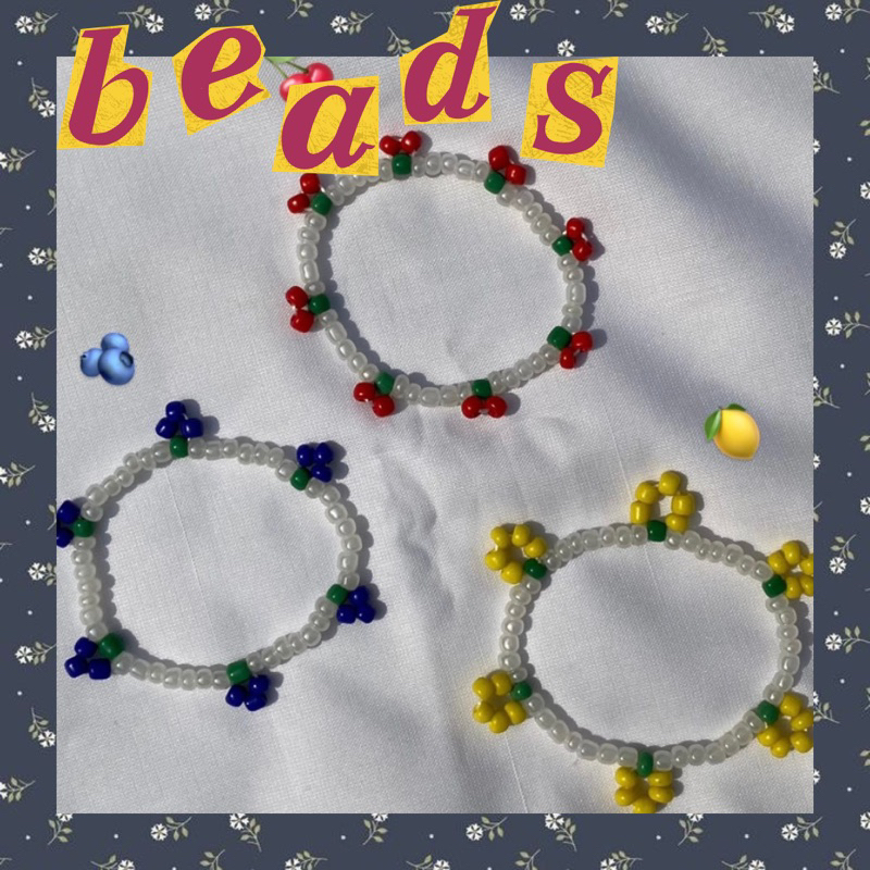Jual bracelet cherry, blueberry, lime by se.nada.st | gelang manik ...