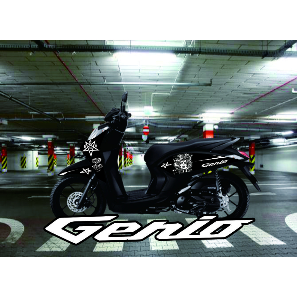 Jual STIKER MOTOR GENIO FI VARIASI POLET LIS BODY MOTOR HONDA ALL GENIO ...
