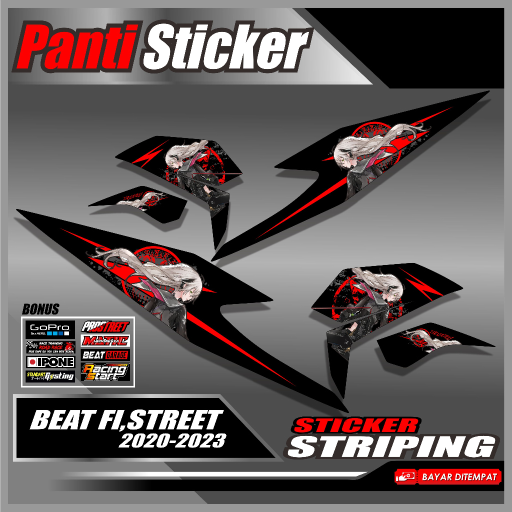 Jual (PTS02) Setiker Motor Beat 2023 New , Striping Beat Deluxe New ...