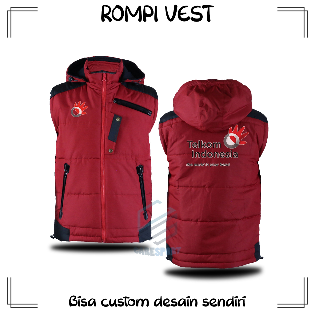 Jual JAKET ROMPI CUSTOM PRIA TELKOM INDONESIA BAHAN PARASUT SEMI WF ...