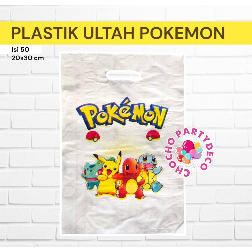 Jual Plastik Ulang Tahun POKEMON Isi 50 / Plastik Ultah Anak Teng Teng ...