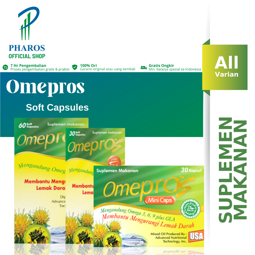 Jual Omepros Mini Caps 10 & 30 Kapsul / Omepros Soft Capsules 30 & 60 ...