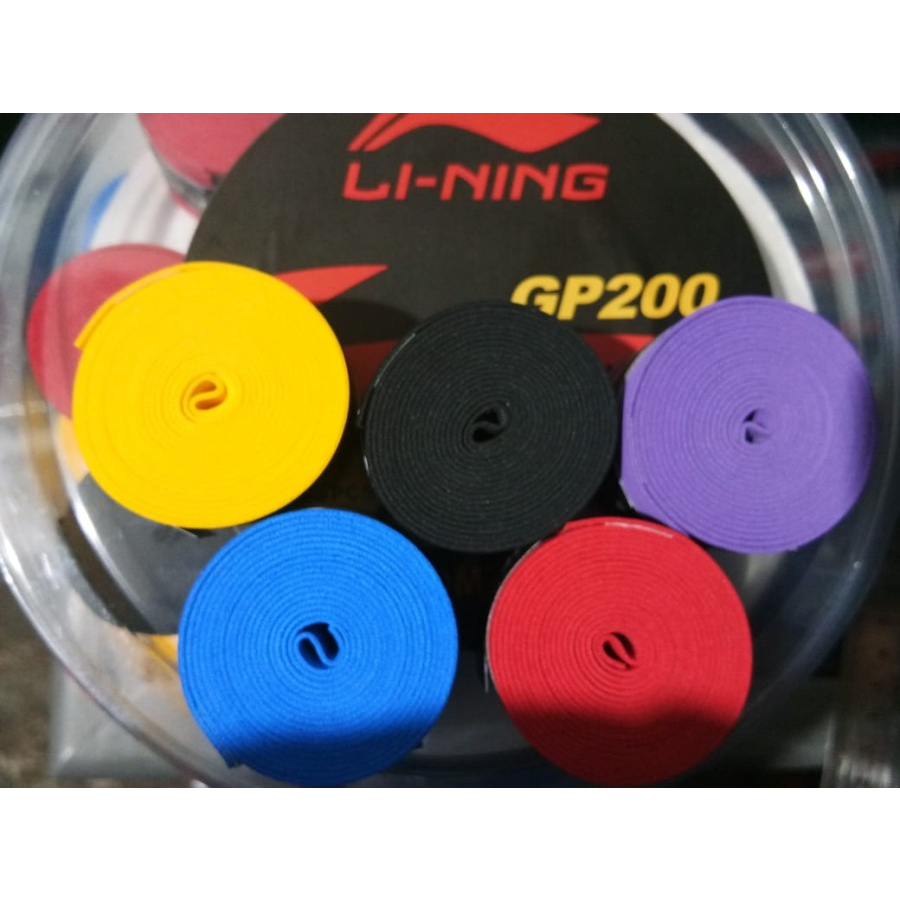 Jual GRIP BADMINTON LINING BULAT TIPIS GP 200 ISI 60 (1BOX) | Shopee ...