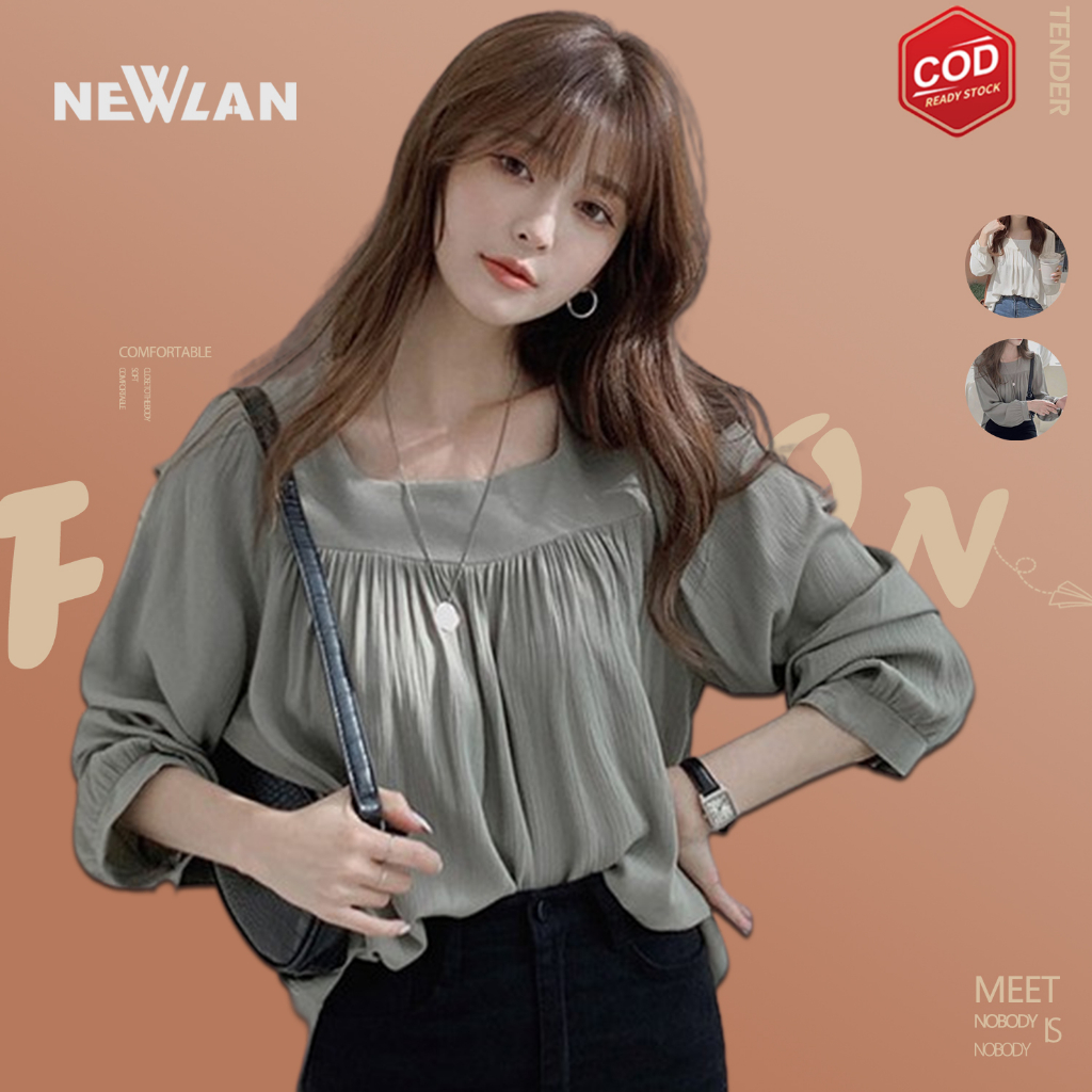 Jual Newlan XF022 BLOUSE WANITA CHANA BLOUSE ATASAN KOREAN CASUAL STYLE ...