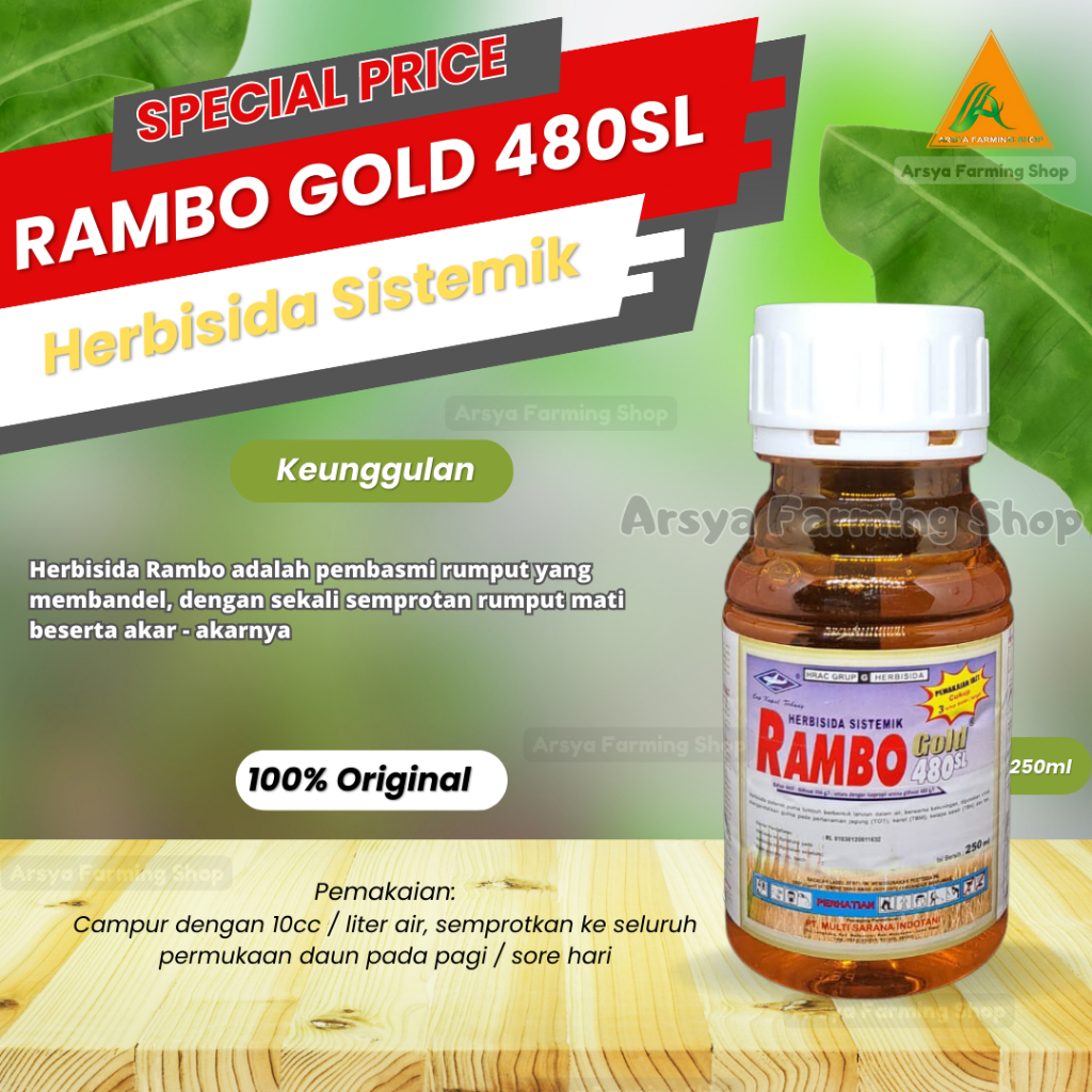 Jual Herbisida Rambo 250ml Pengendali Rumput Liar / Gulma Sekelas ...