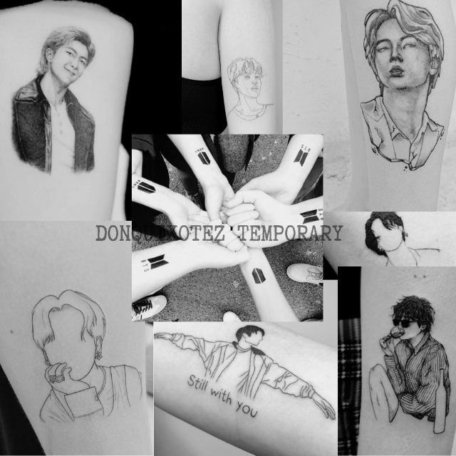 Jual CUSTOM KPOP Tato Stiker Temporer Motif BTS ARMY Aesthetic Tattoo ...
