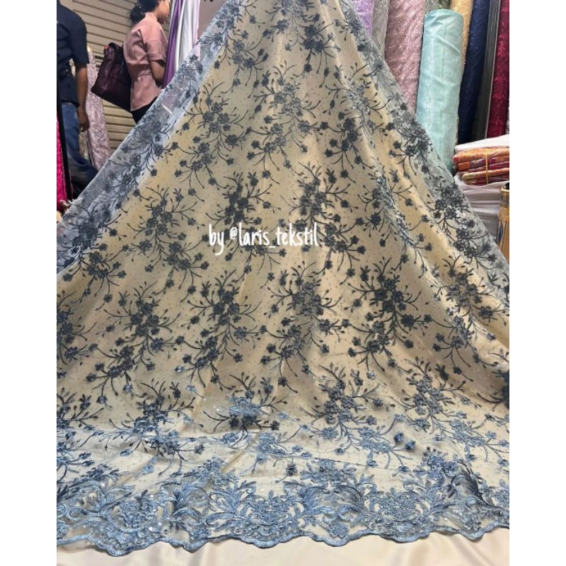 Jual Bahan Kebaya Kain Tulle Embroidery (harga per setengah meter (50cm ...