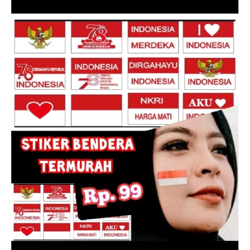 Jual STIKER MERAH PUTIH STIKER PIPI STIKER KEMERDEKAAN | Shopee Indonesia