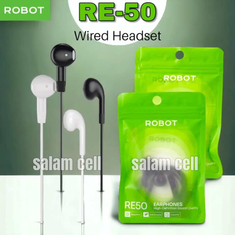 Jual Headset ROBOT RE50 Wired Headset Original RE-50 Garansi Resmi ...