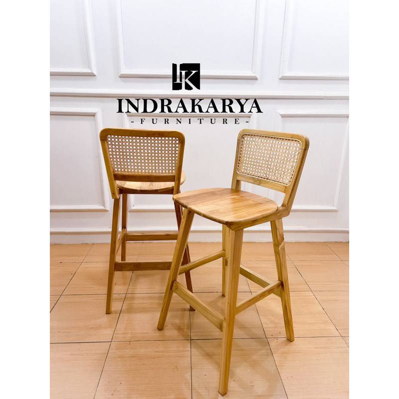Jual Kursi Bar Rotan/Stool Bar Rotan/Stool Chair Rotan Kayu Jati Solid ...