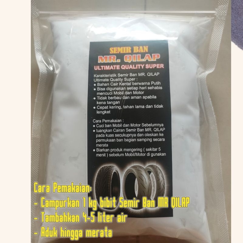Jual Biang Semir Ban Premium 1kg jadi 5kg MR QILAP | Shopee Indonesia