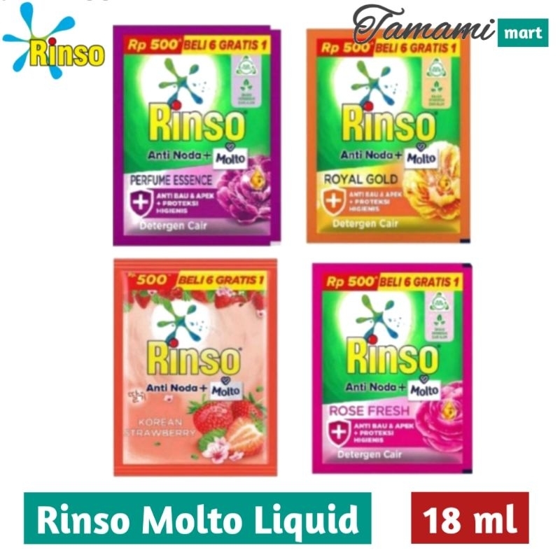 Jual Rinso molto cair isi 6 rinso molto liquid sachet 500 | Shopee ...