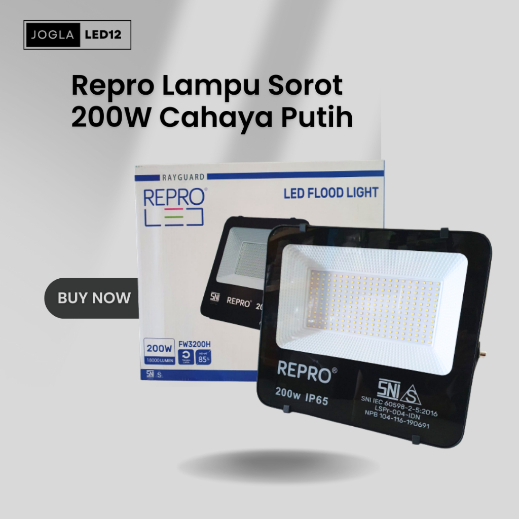Jual Lampu Sorot / Floodlight LED 200 Watt 6000K Cahaya Putih REPRO | Shopee Indonesia