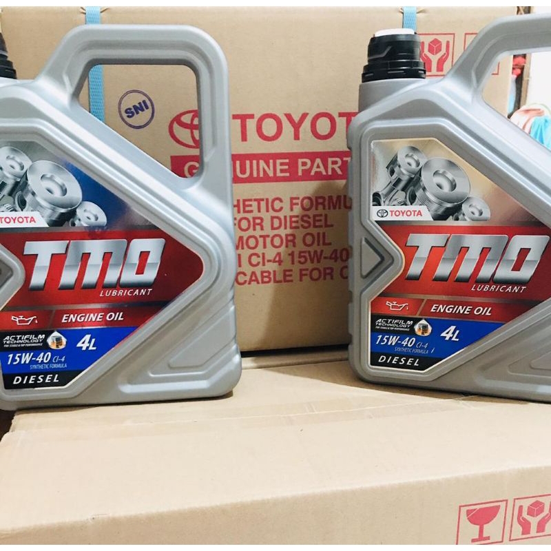 Jual oli mesin toyota TMO 15W-40 diesel 4liter | Shopee Indonesia