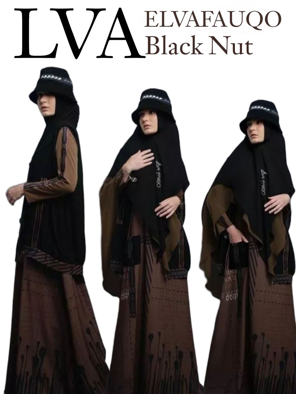 Jual LVA SYARI I CLAIRE SERIES I BLACK NUT I BAJU SET SYARI | Shopee ...